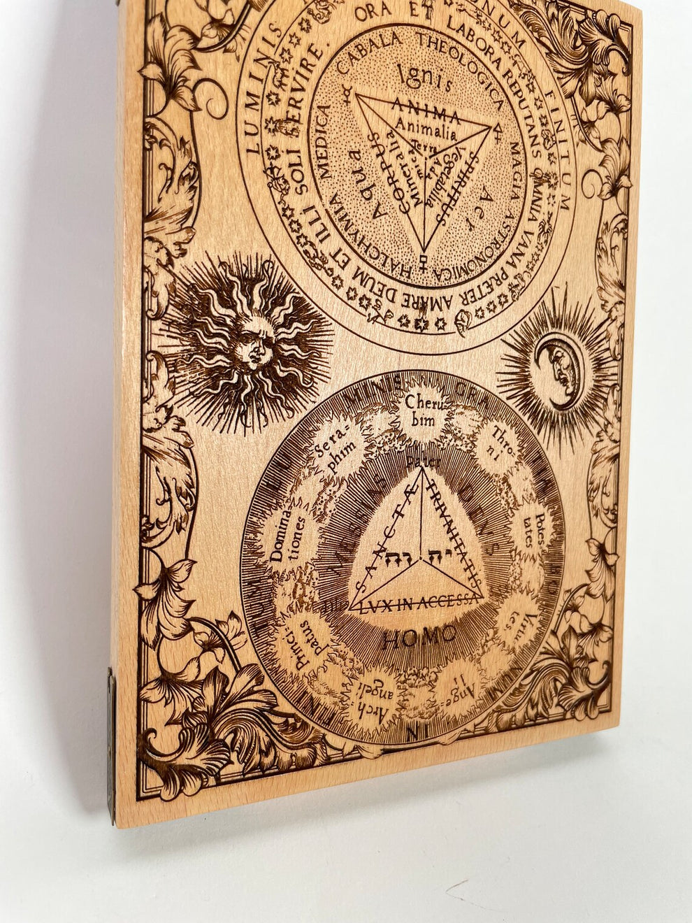 Alchemy symbols board laser engraved on wood ,occult sign ,Gothic alch ...