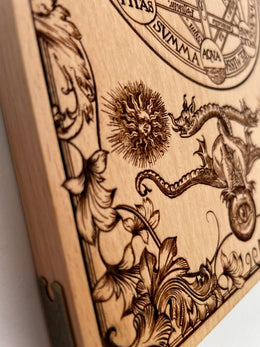 Alchemy art ars combinatoria wall decor engraved on wood, occult esote ...