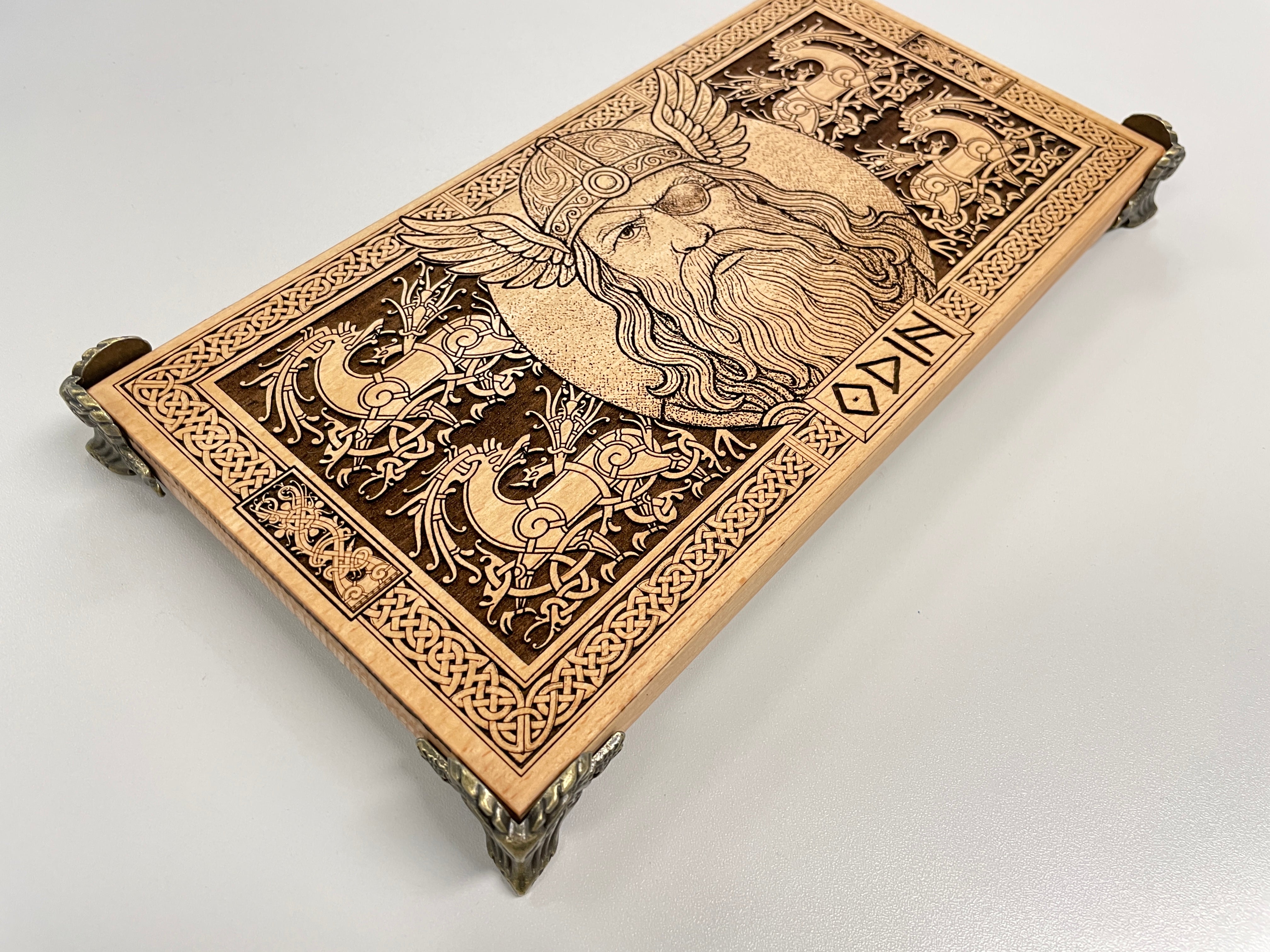 Odin Viking Altar Board – Engraved Wooden Pagan Altar Table Odin all F ...